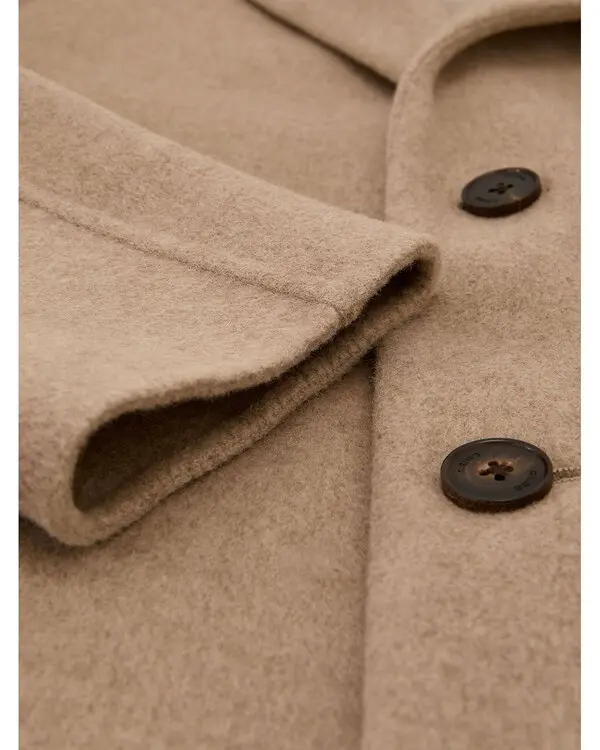 REISS Knight Epsom Wool Blend Coat - Oatmeal