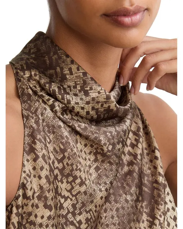 REISS Krissy Silk Cowl Neck Sleeveless Top