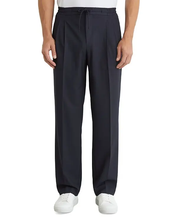 REISS Arden Relaxed Drawstring Trousers - Navy