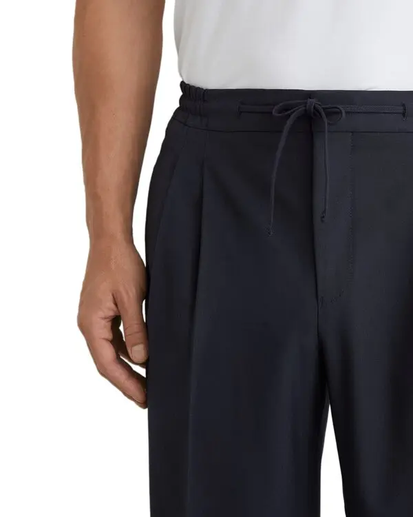 REISS Arden Relaxed Drawstring Trousers - Navy