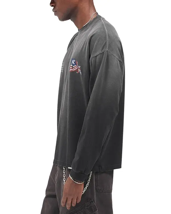 REPRESENT Eagle Flag Cotton Logo Graphic Crewneck Shirt