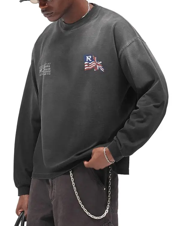 REPRESENT Eagle Flag Cotton Logo Graphic Crewneck Shirt