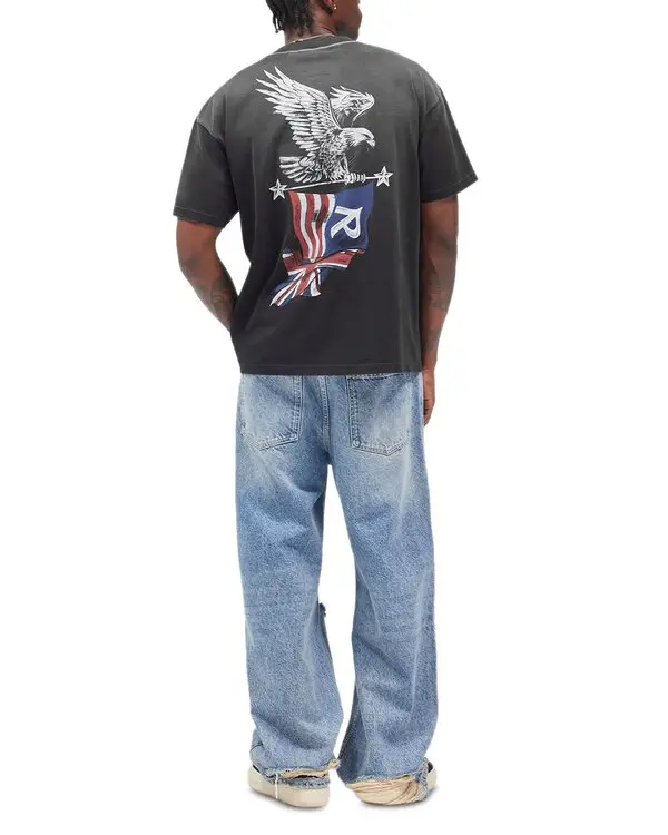 REPRESENT Eagle Flag Cotton Logo Graphic Crewneck T-shirt