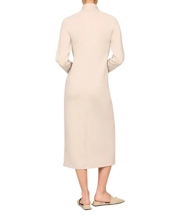 Spanx Airessentials Pintuck Zip Front Maxi Dress - Bone Heather