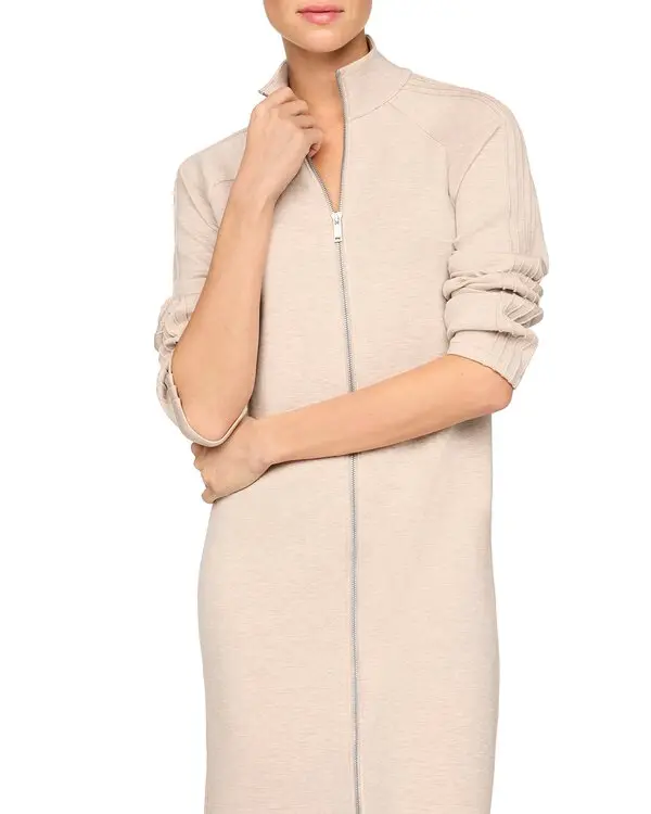 Spanx Airessentials Pintuck Zip Front Maxi Dress - Bone Heather