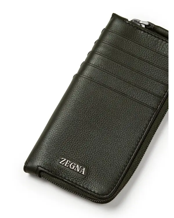 Zegna Secondskin Glazed Leather Card Case