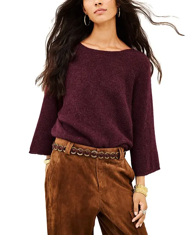 Ba&sh Isaac Reversible Cardigan Sweater - Burgundy