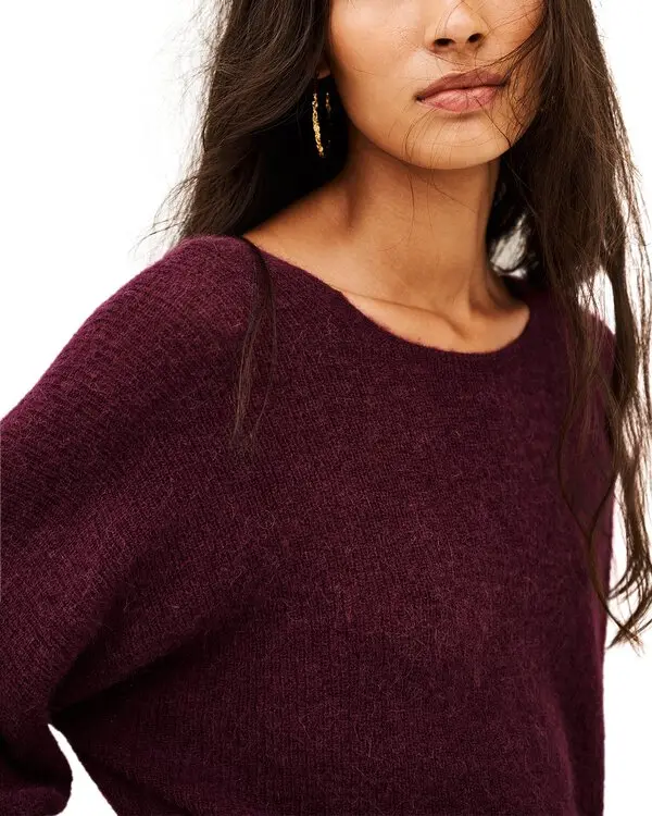 Ba&sh Isaac Reversible Cardigan Sweater - Burgundy