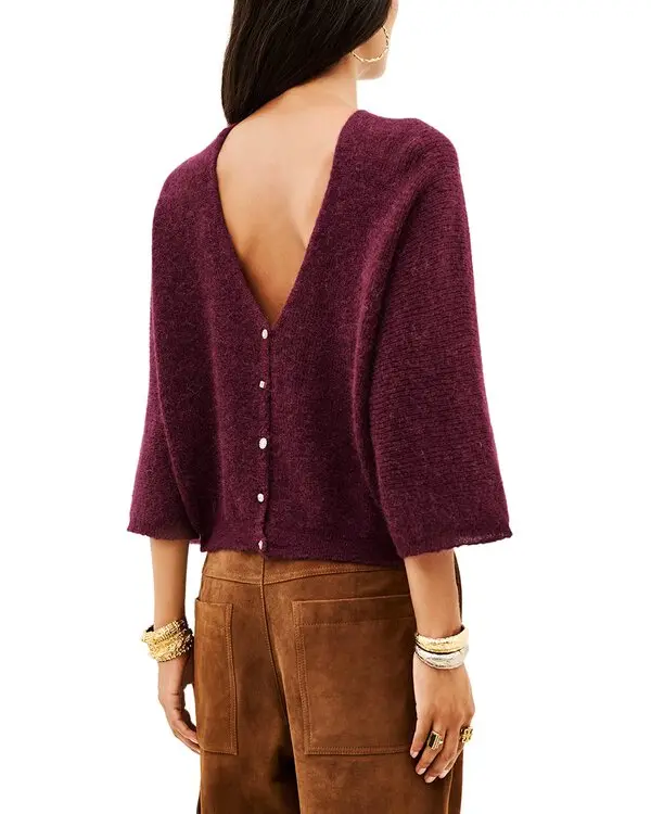 Ba&sh Isaac Reversible Cardigan Sweater - Burgundy