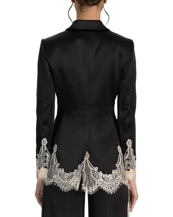 Alice + Olivia Breann Lace Trim Blazer