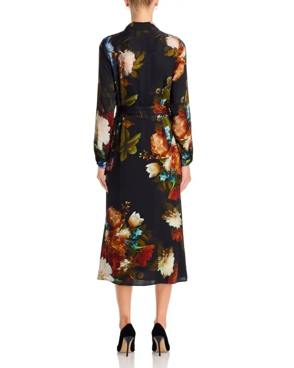 Elie Tahari The Kataleya Silk Blend Belted Shirt Dress