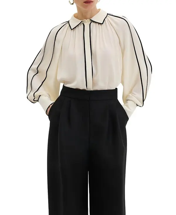 MALINA Bea Contrast Edge Chiffon Blouse