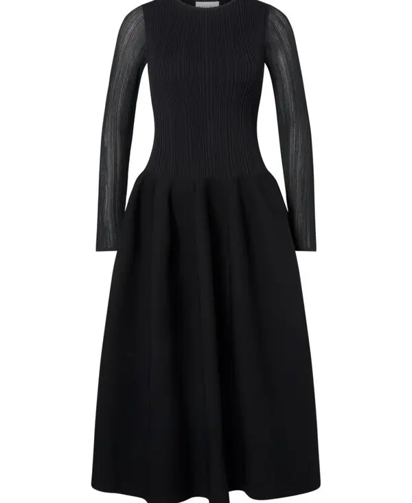 MALINA Elona Voluminous Knitted Midi Dress