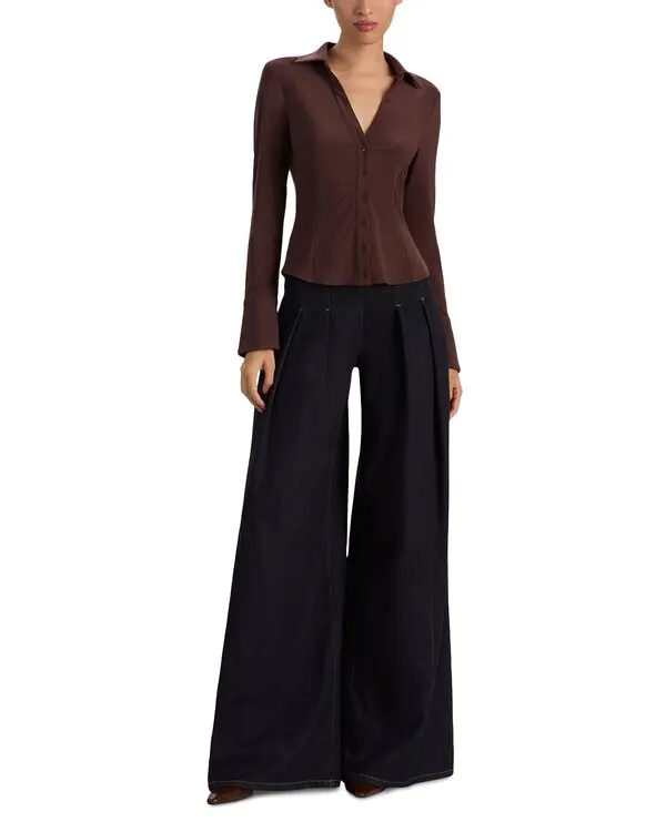 Alice + Olivia Freya Fitted Long Sleeve Shirt