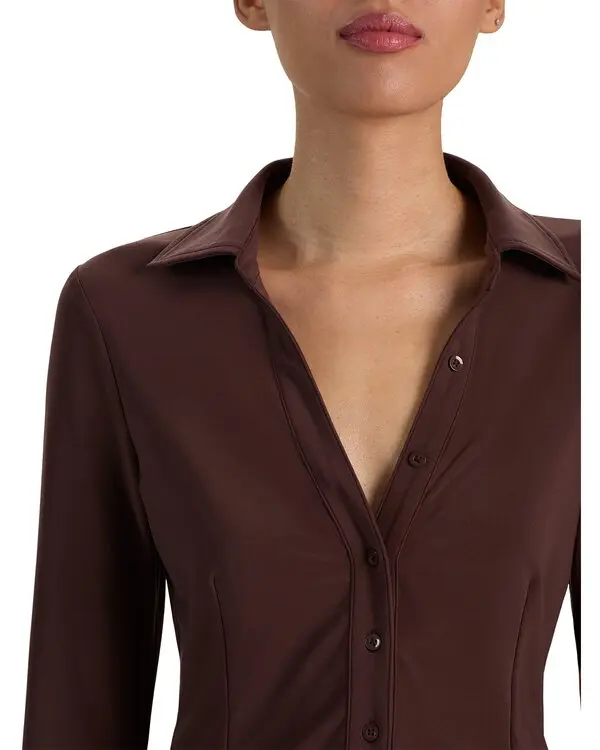 Alice + Olivia Freya Fitted Long Sleeve Shirt
