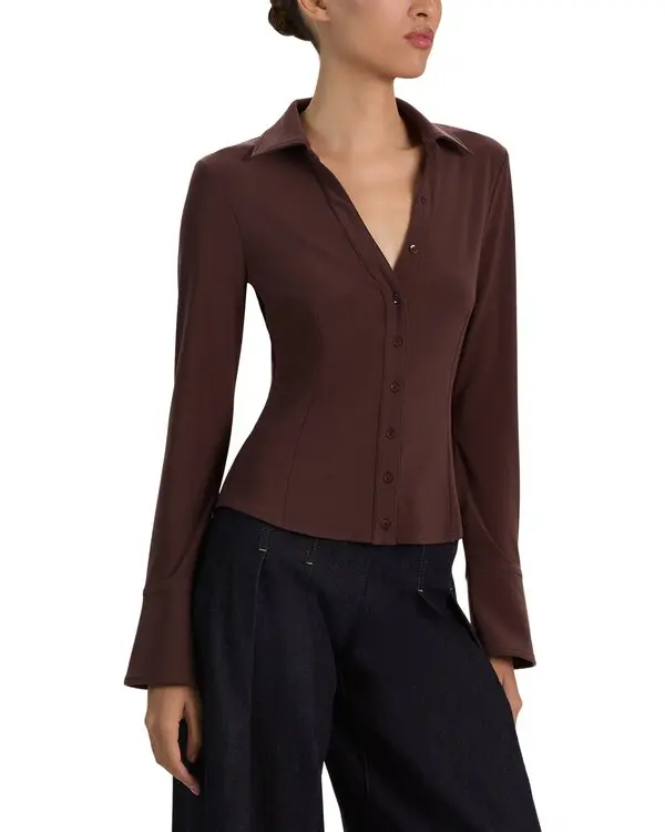 Alice + Olivia Freya Fitted Long Sleeve Shirt