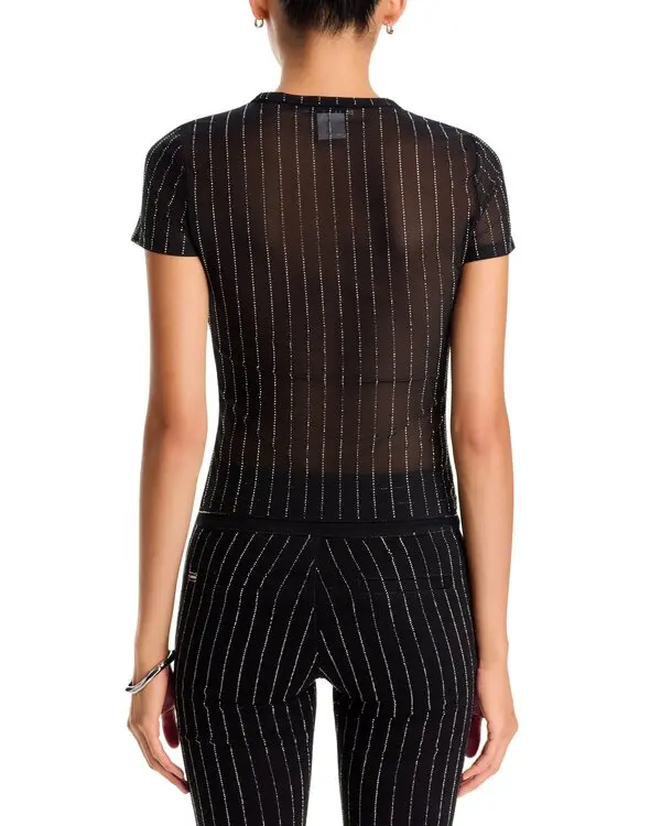 Alice + Olivia Tess Embellished Short Sleeve Tee