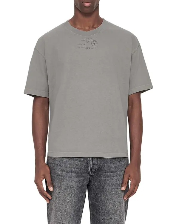ALLSAINTS Raphy Cotton Jacks Place Logo Crewneck T-shirt - Fossil Grey