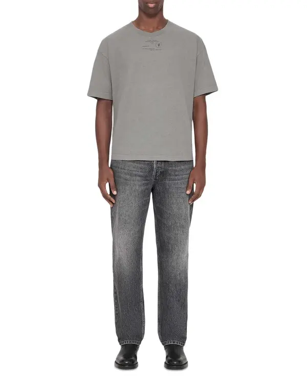ALLSAINTS Raphy Cotton Jacks Place Logo Crewneck T-shirt - Fossil Grey