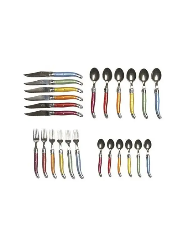 LAGUIOLE Flatware Set In Wood Presentation Box, Set Of 24