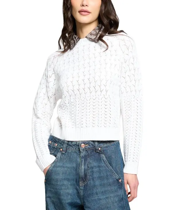 Central Park West Wren Bandana Printed Twofer Sweater