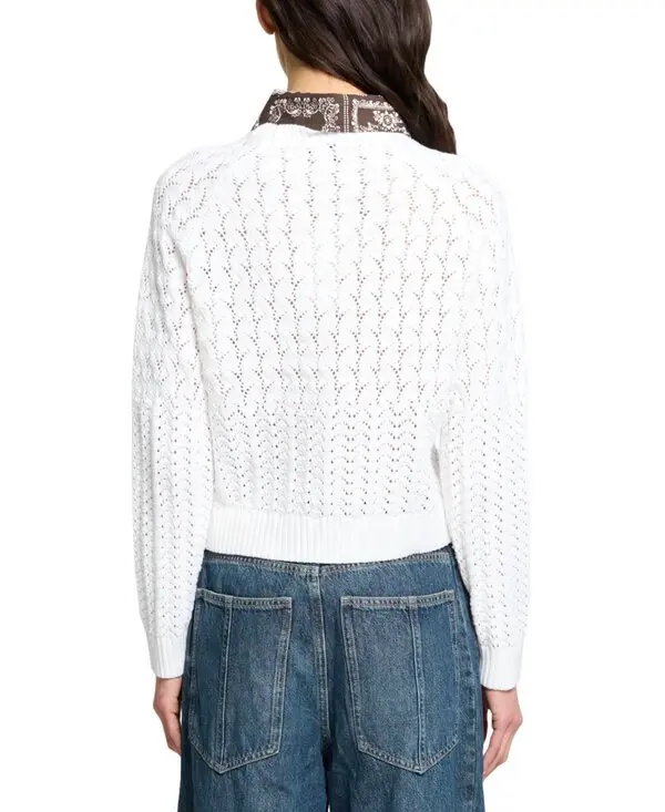 Central Park West Wren Bandana Printed Twofer Sweater