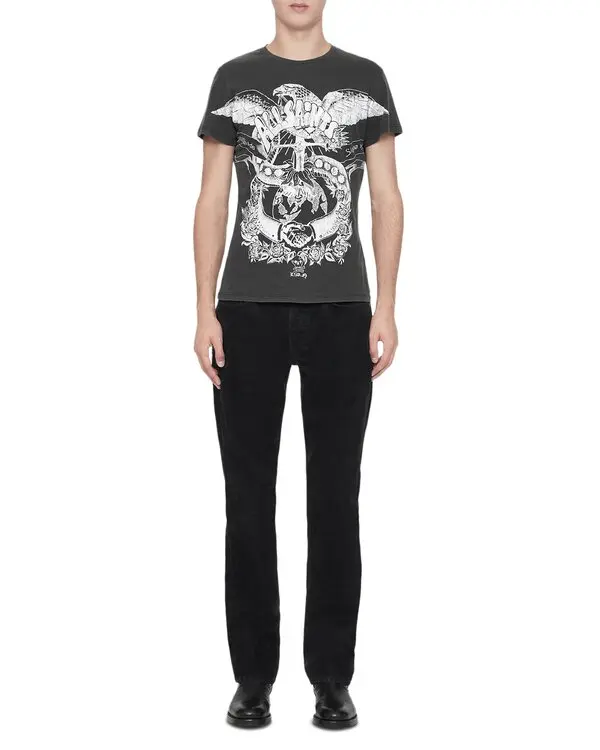 ALLSAINTS Eagle Emblem Cotton Crewneck Logo T-shirt