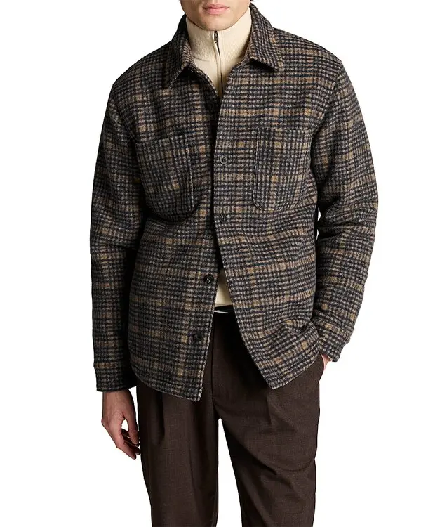 Vince Sherpa Lined Check Shirt Jacket