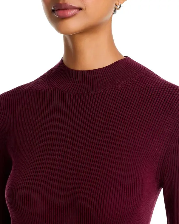 Lafayette 148 New York Ribbed Mock Neck Sweater
