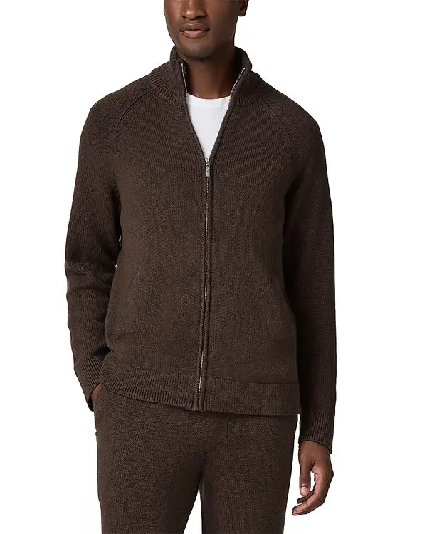 Paige Falberg Cotton & Cashmere Stand Collar Zip Sweater