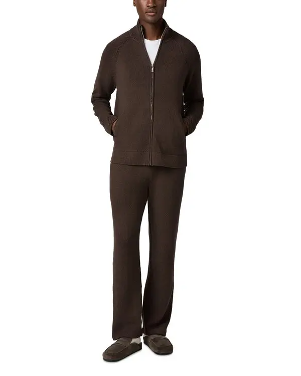 Paige Falberg Cotton & Cashmere Stand Collar Zip Sweater