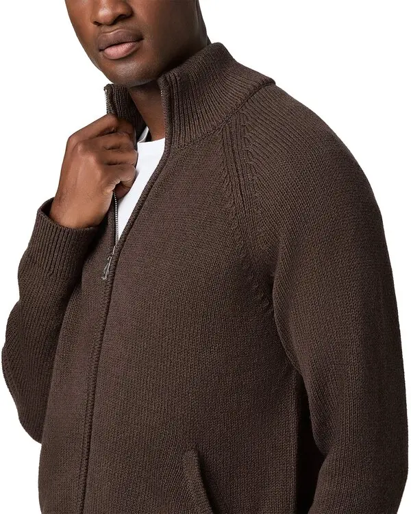 Paige Falberg Cotton & Cashmere Stand Collar Zip Sweater