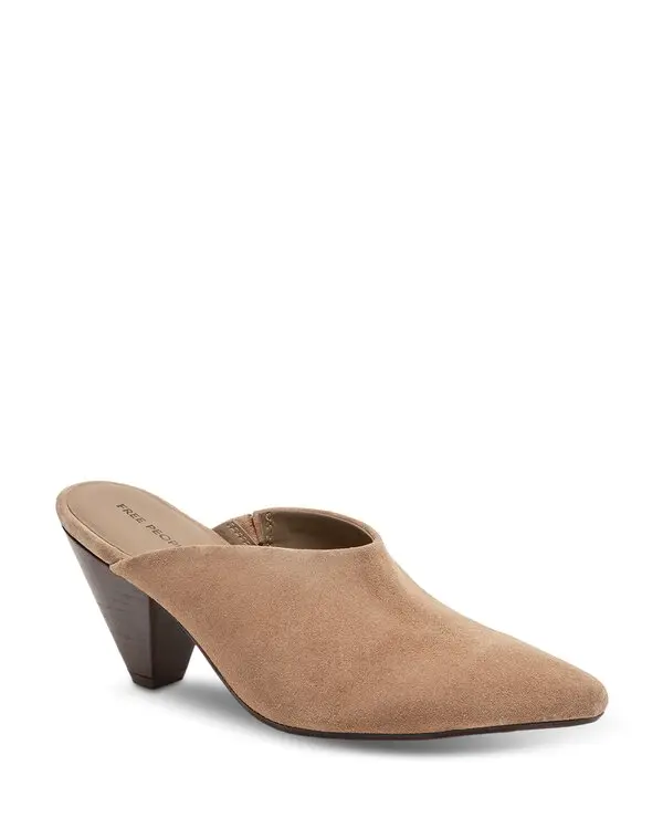 Free People Stellar Leather Mules - Faded Sadd