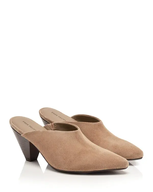 Free People Stellar Leather Mules - Faded Sadd