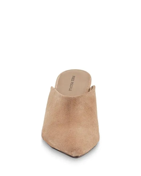 Free People Stellar Leather Mules - Faded Sadd