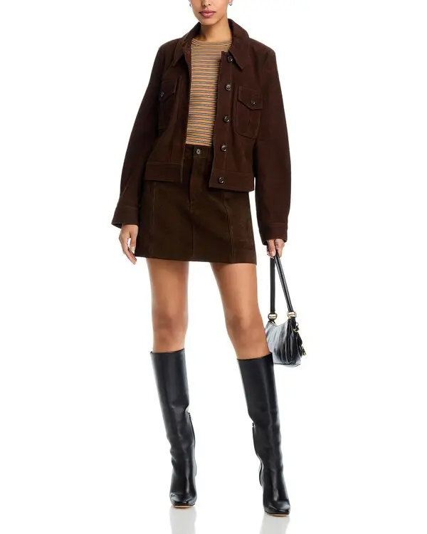 Paige Janelle Suede Mini Skirt