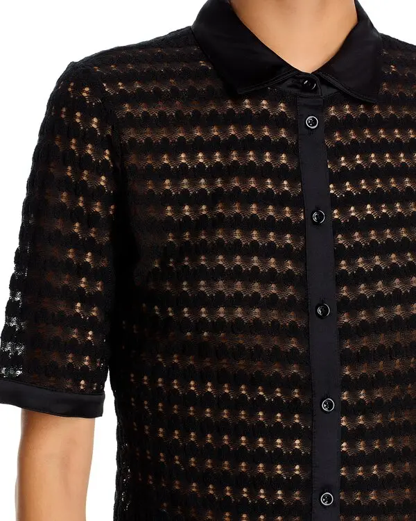 FRAME The Short Sleeve Bubble Stitch Shirt
