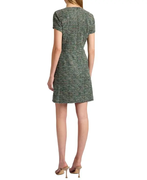 Santorelli Loni Short Sleeve A-line Dress In Luxury Tweed