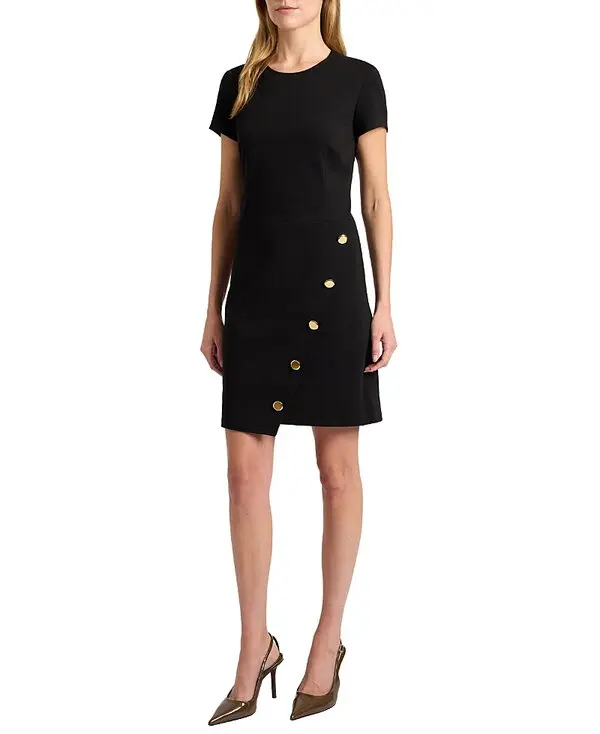 Santorelli Loni Short Sleeve A-line Dress In Soft Punto Milano