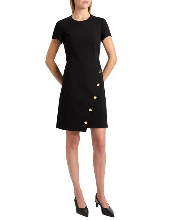 Santorelli Loni Short Sleeve A-line Dress In Soft Punto Milano