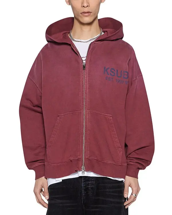 Ksubi State Ekcess Cotton Zip Logo Hoodie