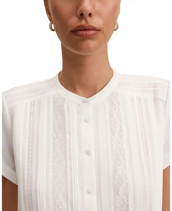 EVER NEW Alexis Lace Trim Blouse
