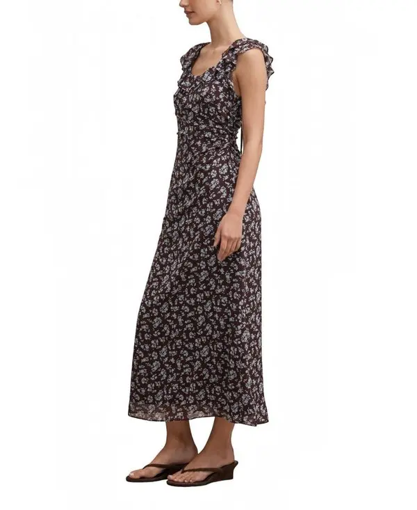 EVER NEW Paige Ruffle Midi Dress