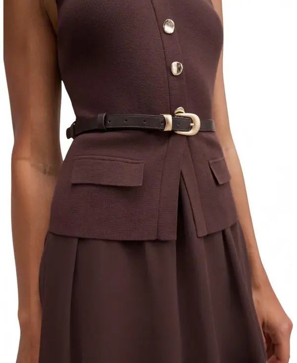 EVER NEW Belle Woven Mix Mini Dress