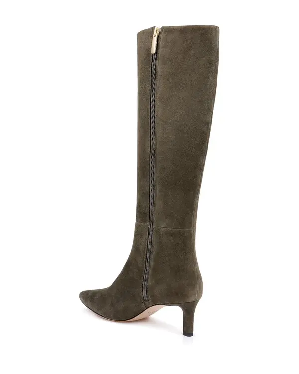 L'Agence Baxter Pointed Suede Boots - Olive Suede