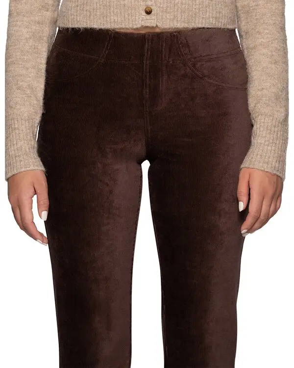 Hue Classic Corduroy Soft Stretch Knit Leggings - Coffee