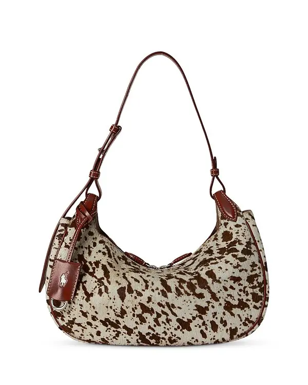 Polo Ralph Lauren Polo Play Calf Hair Shoulder Bag - Spotted Brown