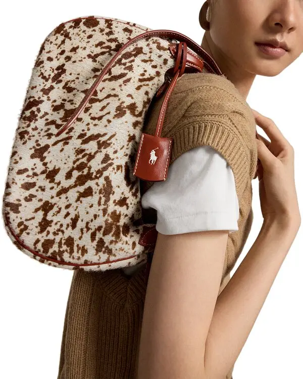 Polo Ralph Lauren Polo Play Calf Hair Shoulder Bag - Spotted Brown