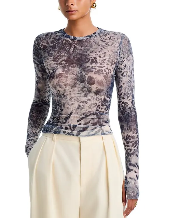 AFRM Kaylee Crewneck Mesh Top - Patchwork