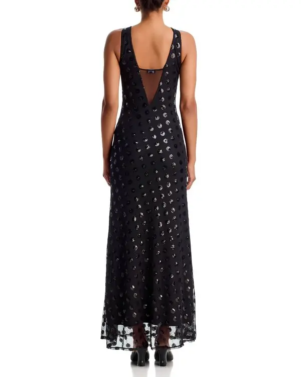AFRM Berto Sequin Dot Mesh Maxi Dress